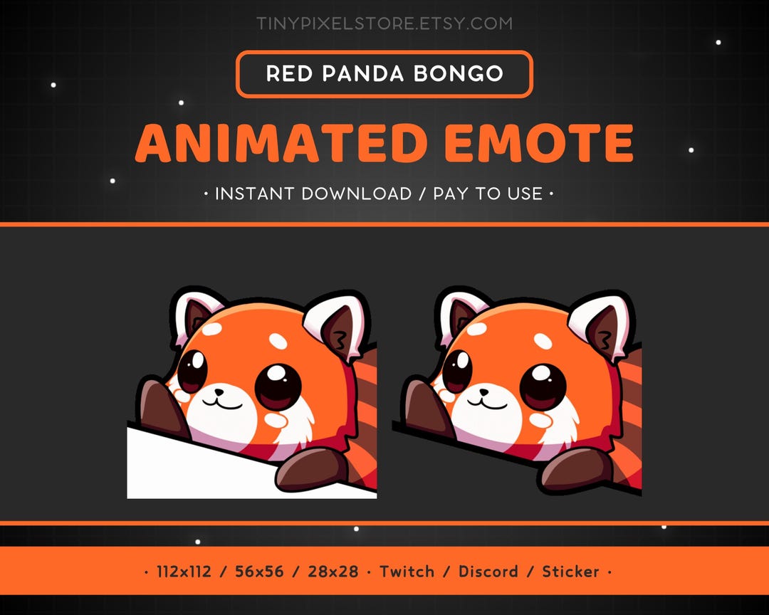 ANIMATED Red Panda Bongo Cat Twitch Emote - Cute, Animal, Kawaii ...