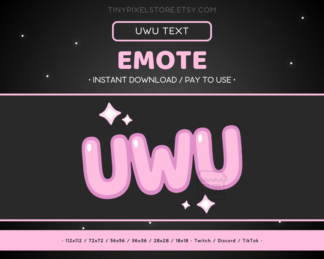 UWU Twitch Emote Reaction Text - Pink Pastel Text Discord Emote ...