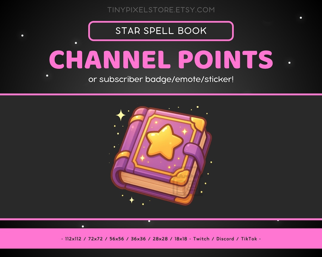 Spell Book Twitch Emote: Grimoire Channel Point Icon (digital Download ...
