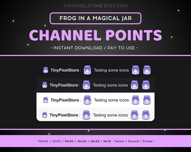 Frog Twitch Channel Point Icon, Sub Badge, Emote - Magical Jar, Discord ...