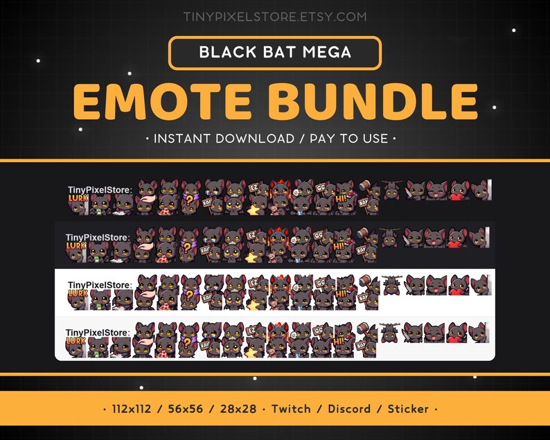 Bat Twitch Emote Bundle 25x - Discord Emote Pack, Streaming, Gaming ...