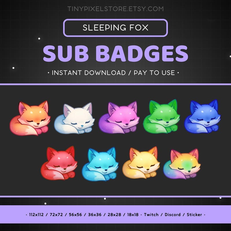 Sleep Sub Badges Twitch - Etsy