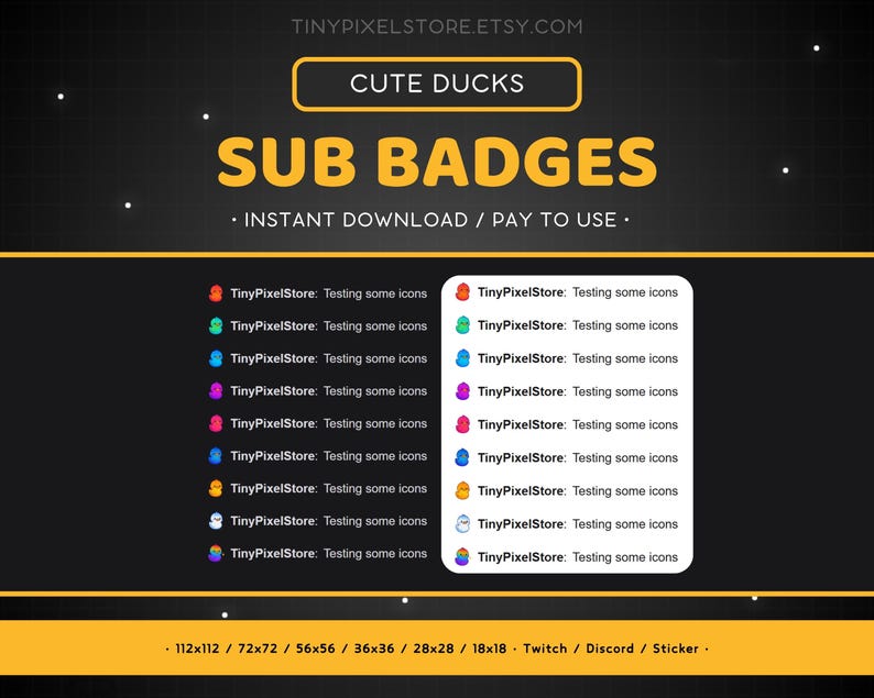 Duck Twitch Sub Badge, Emote - Bit Badges, Discord, Channel Point Icon ...
