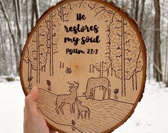 Wood Burned Bible Verse Round Wall Sign (1 Corinthians 16:14) | Rustic ...