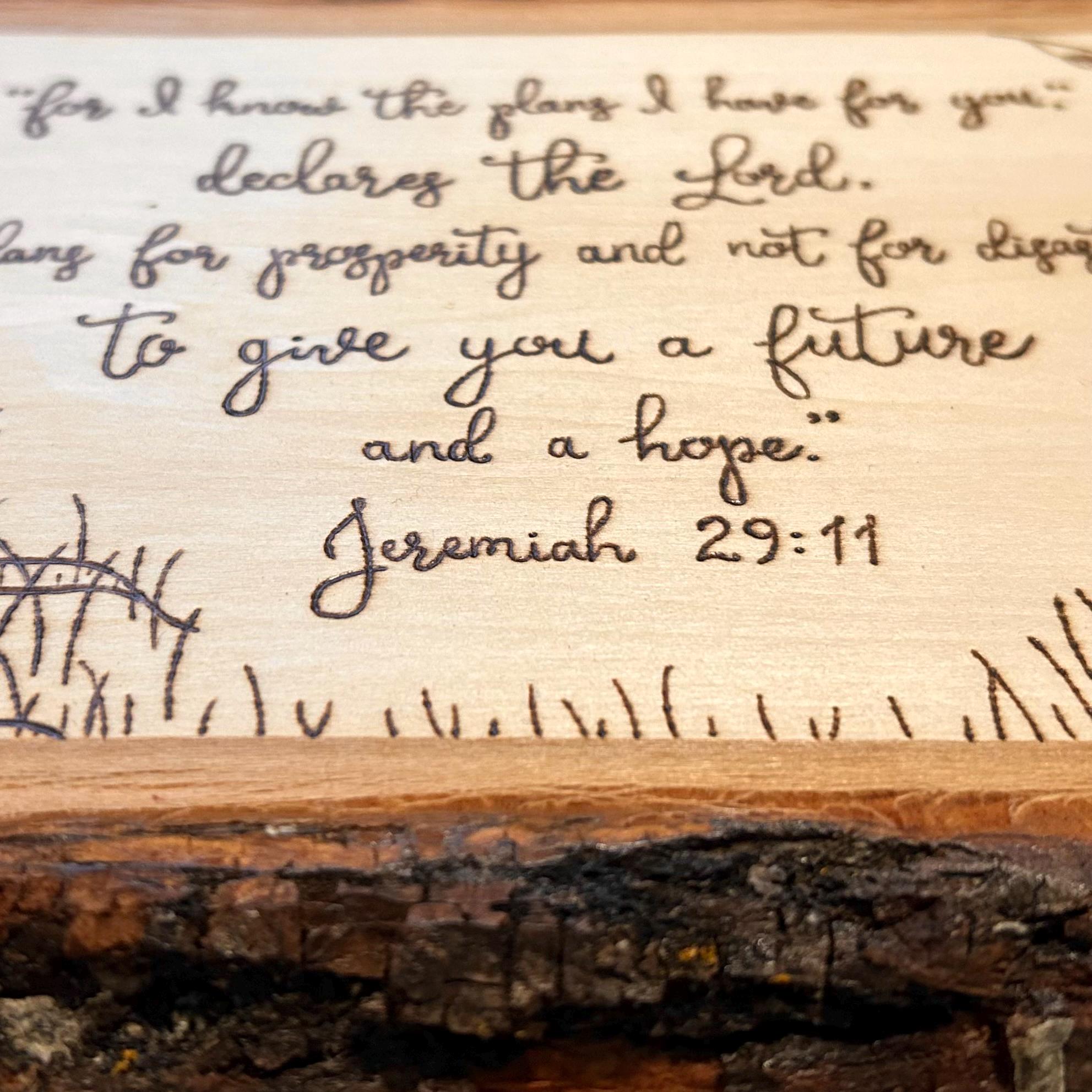 Wood Burned Bible Verse Square Wall Sign (jeremiah 29:11) | Rustic Wall ...