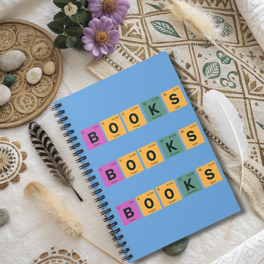 Books Periodic Table of Elements Notebook, Gift for Book Lovers ...