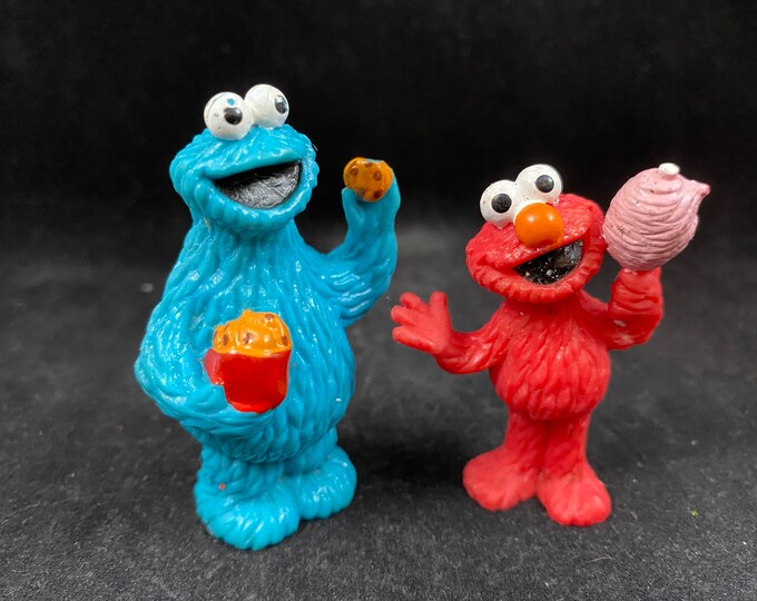 Sesame Street PVC Set Cookie Monster and Elmo Eating Treats - 1990’s ...