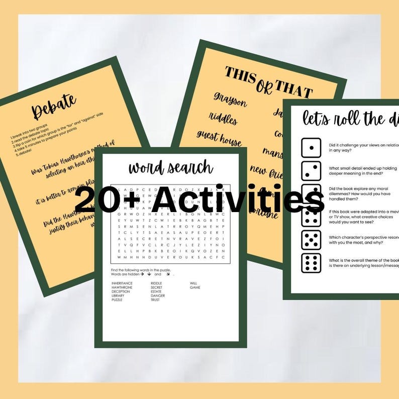 The Inheritance Games Book Club Guide Discussion Questions Puzzle Book ...