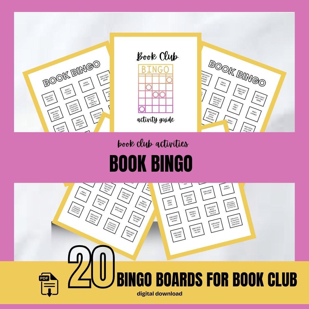 Book Club Bingo 20 Unique Boards for Any Book Club Digital Download ...