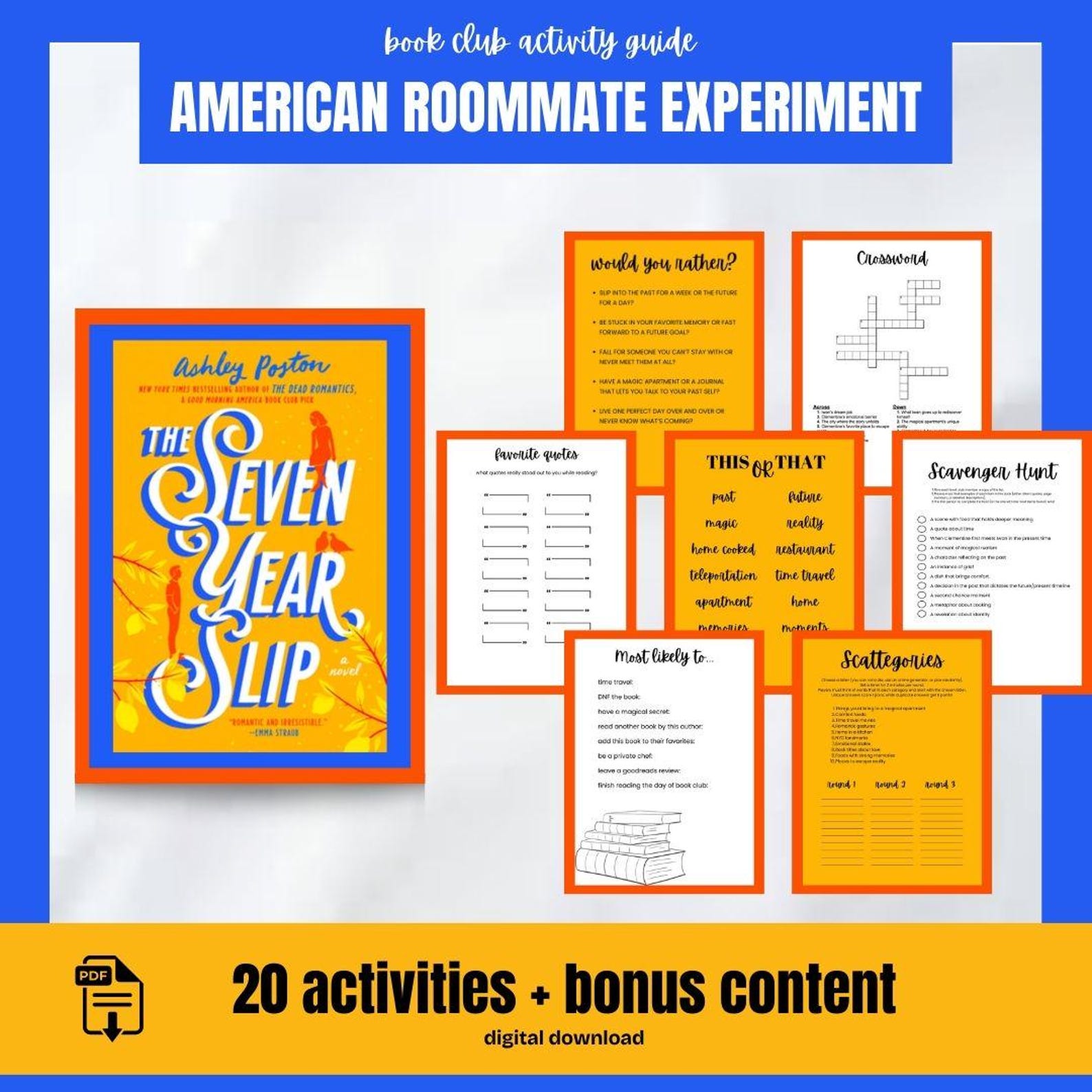 The Seven Year Slip Book Club Guide Discussion Questions Ashley Poston ...