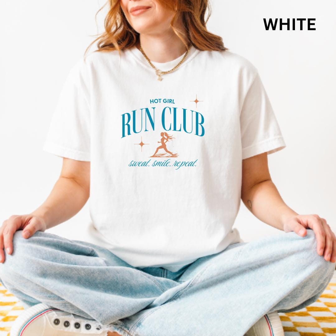 Hot Girl Run Club Comfort Colors Tshirt Cute Running Shirt for Women ...