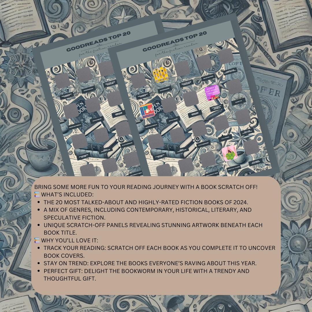 Scratch-off Poster for Top 20 Goodreads Fiction Books, 8.5x11 Poster ...