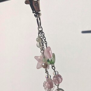 Coquette Pink Floral Keychain - Aesthetic Y2K Bag Accessory - Pink ...