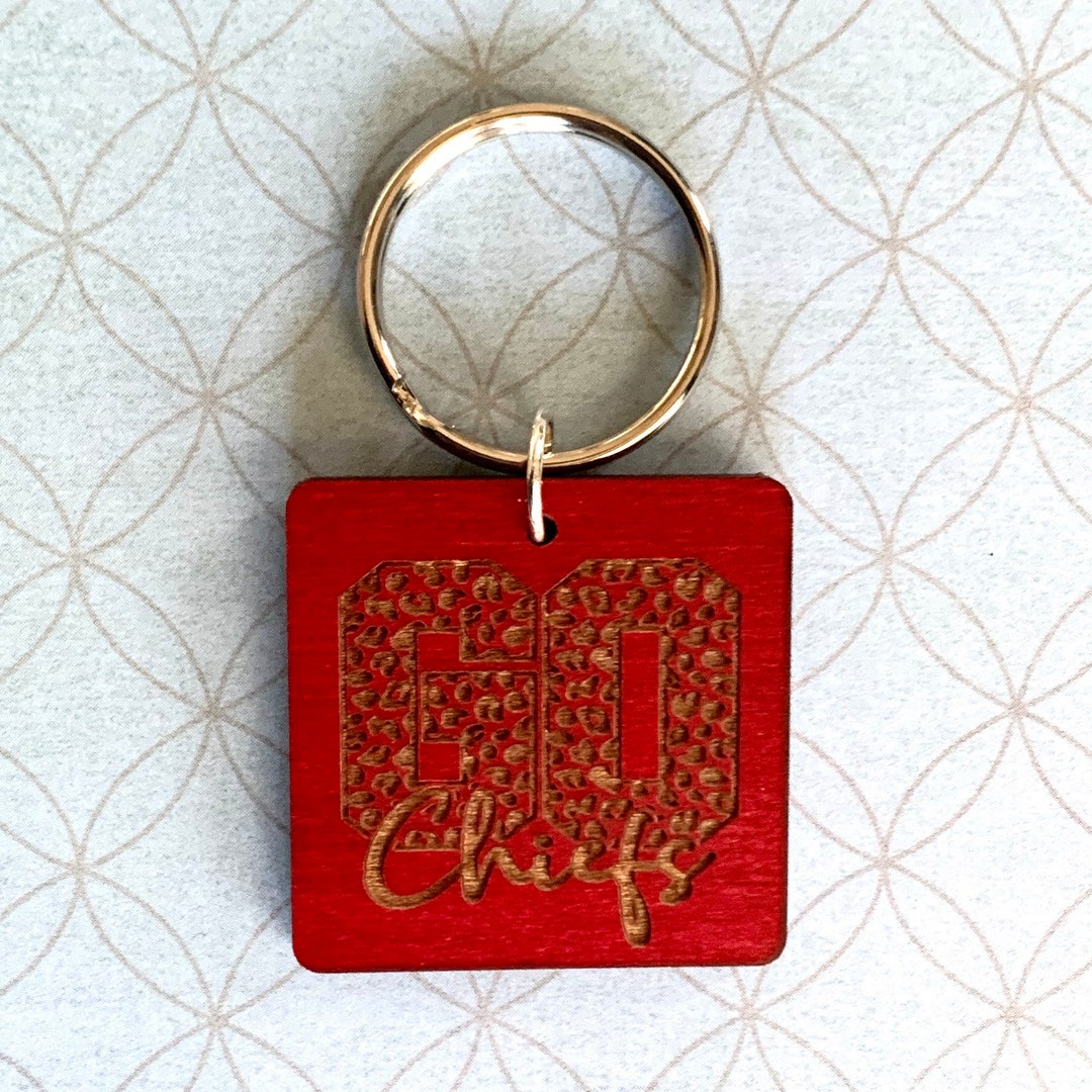 Kansas City Chiefs Football Red Wood Key Chain Great Gift Idea Bulk ...