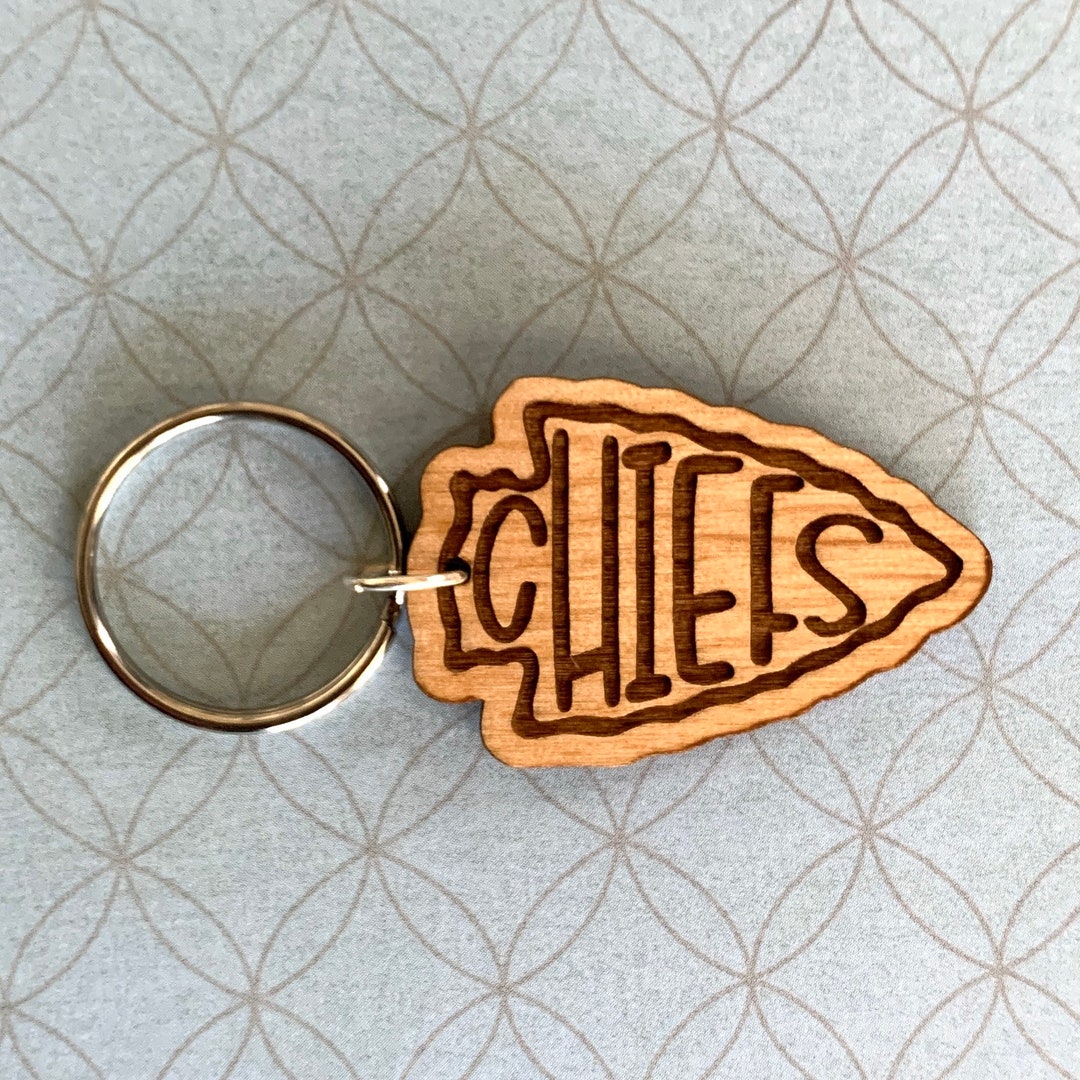 Kansas City Chiefs Football Wood Key Chain | Great Gift Idea | Bulk ...