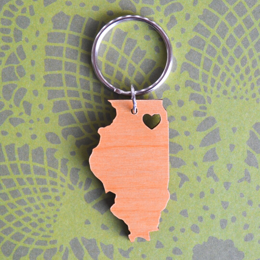 Chicago, Illinois Wood Love Key Chain | Great Gift Idea | Bulk ...