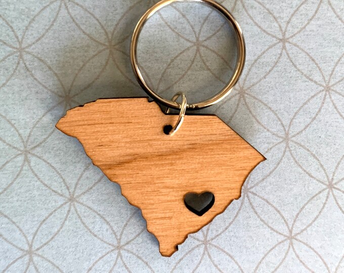Charleston South Carolina Love Wood Key Ring Keychain SC Great Gift ...