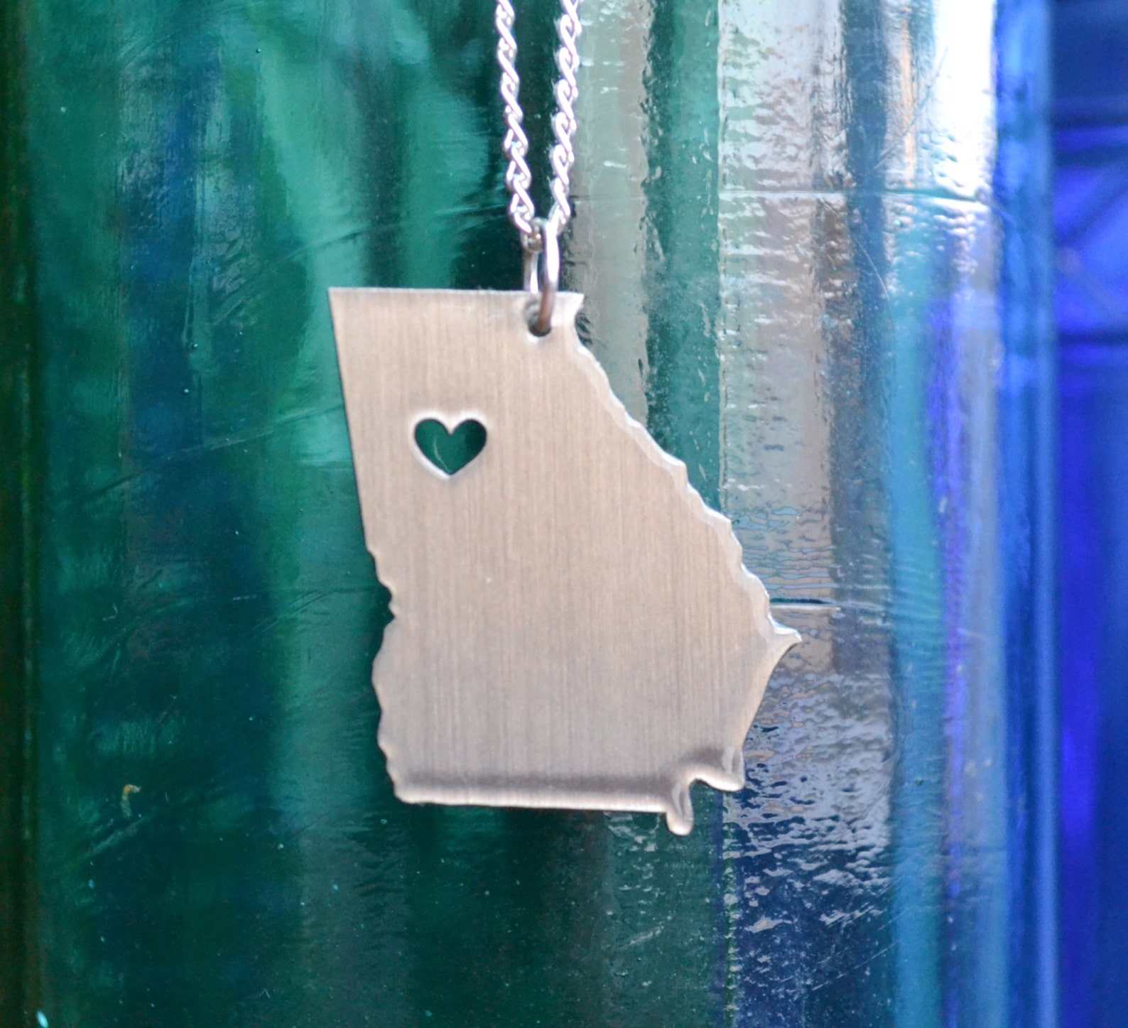 Atlanta Georgia Love Pendant on 18inch Sterling Silver Chain - Etsy