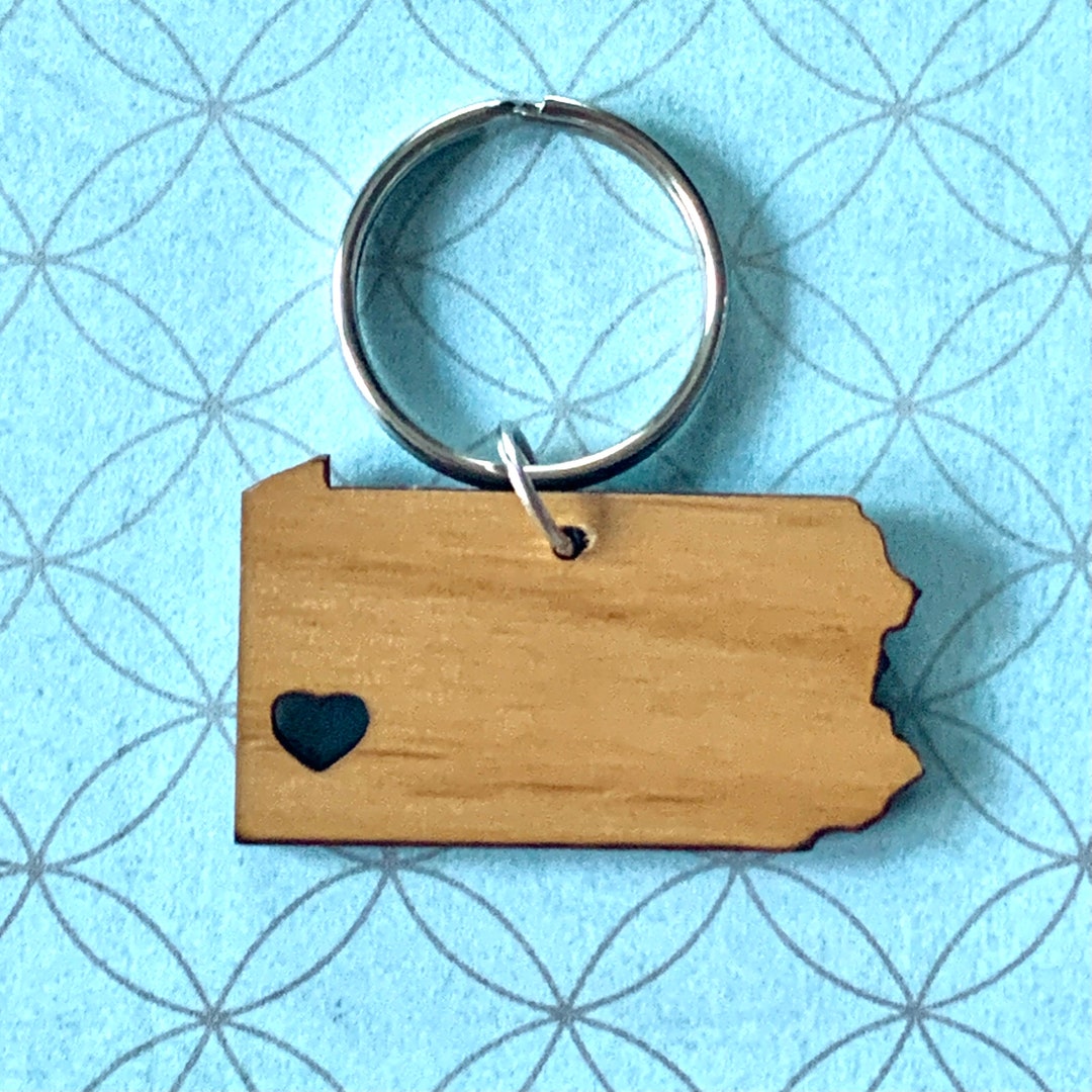 Pittsburgh Pennsylvania Love Wood Key Ring Keychain PA - Etsy