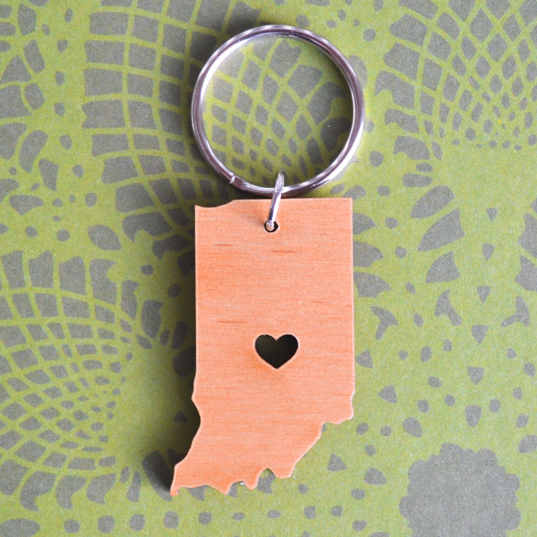 Indianapolis, Indiana Wood Love Key Chain | Great Gift Idea | Bulk ...
