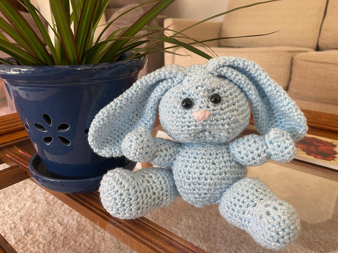 Cute Stuffed Blue Bunny Plush - Etsy