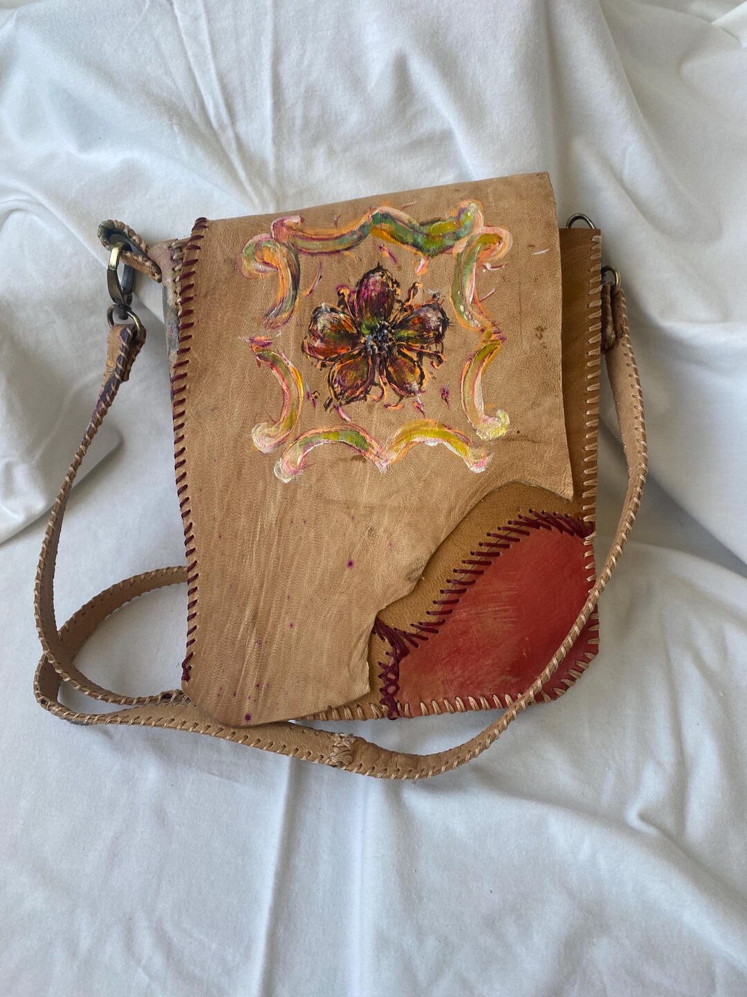 Leather Art Shoulder Bag / Handmade Leather / Art / One of A Kind ...
