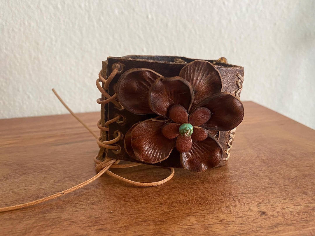 Amber Leather Armband / Handmade / Unique / One of A Kind / Artisan ...