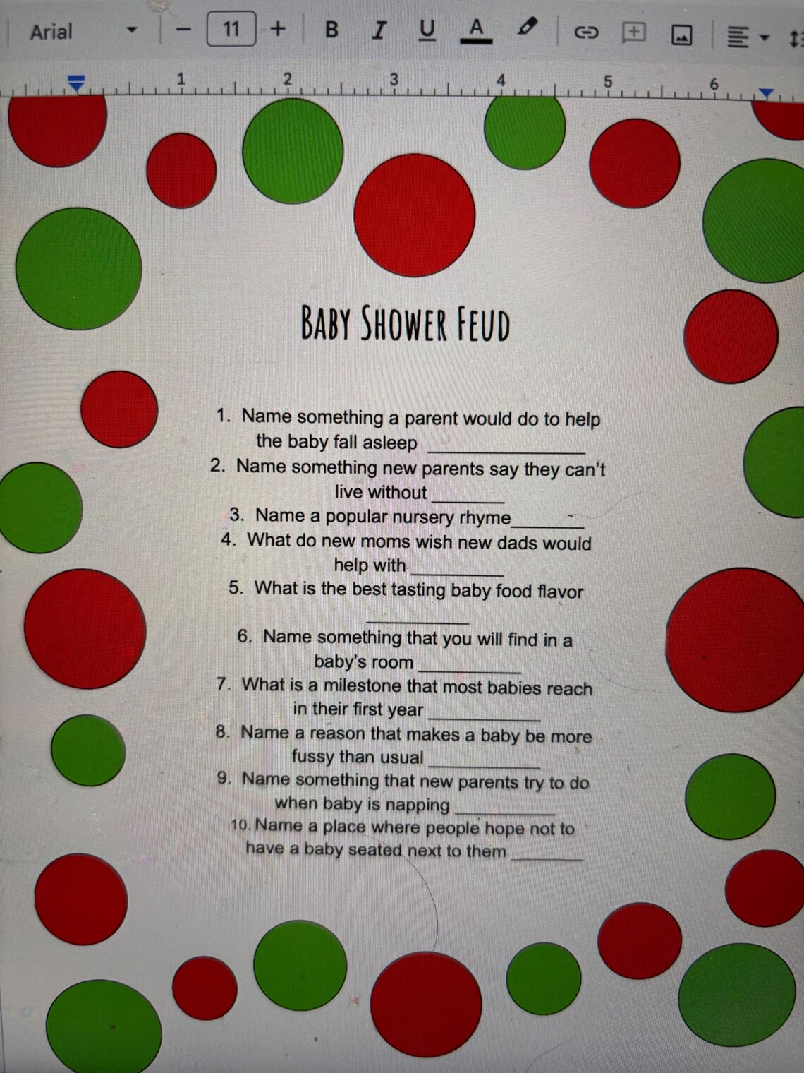 Grinch Themed Baby Shower Games & Answer Sheet - Etsy