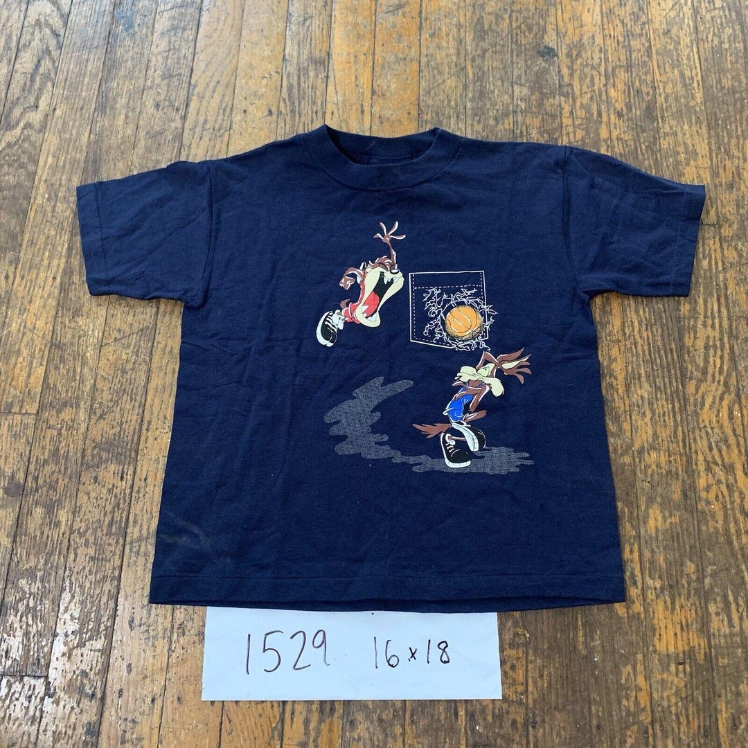 Looney Tunes Taz & Roadrunner Basketball T Shirt Size 7 Kids Large - Etsy