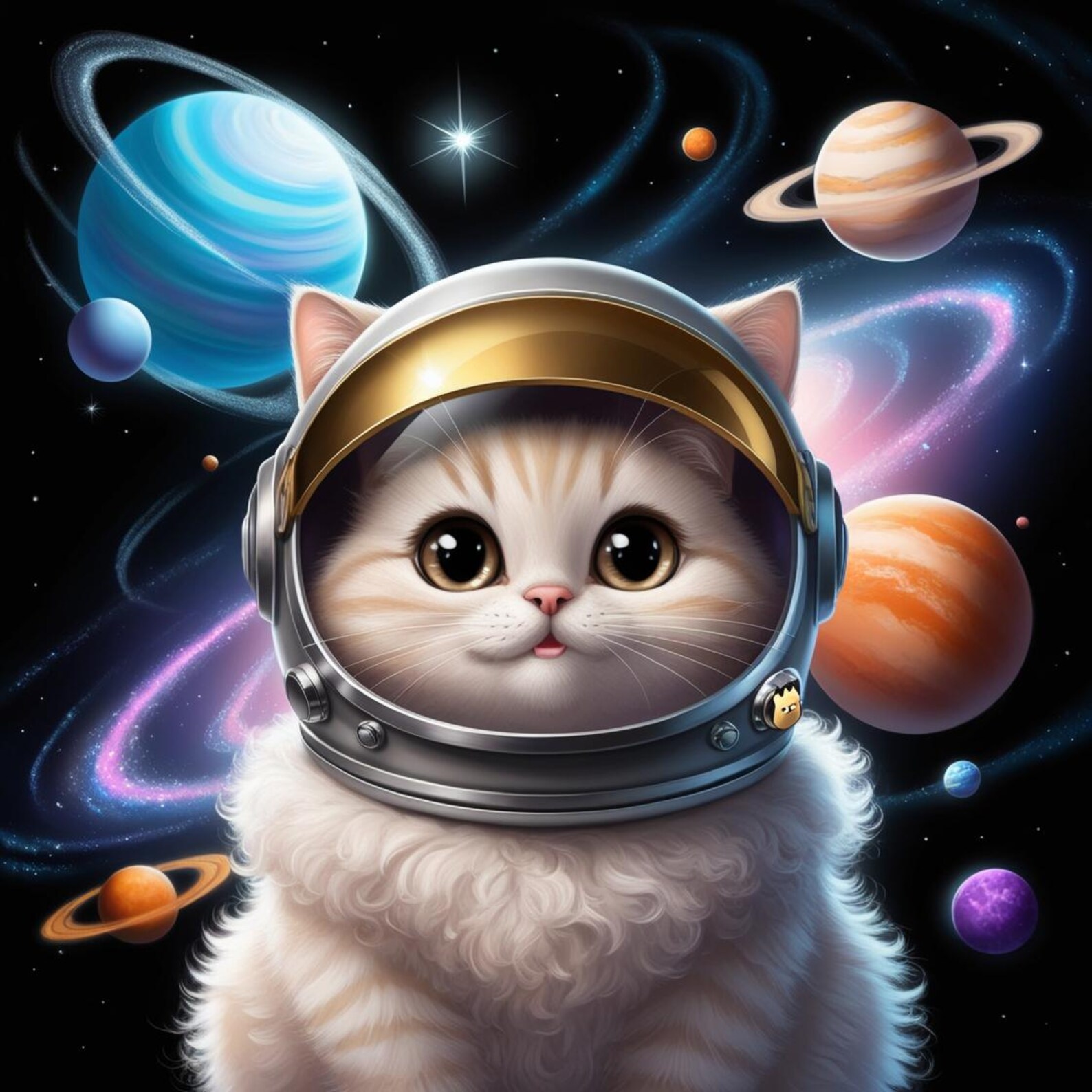 Cute Cat in Space Designs - Etsy