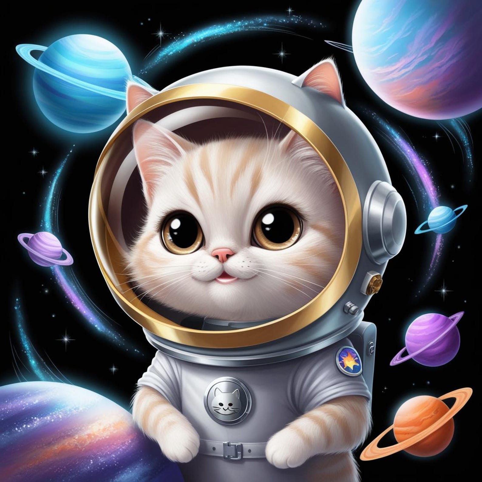 Cute Cat in Space Designs - Etsy