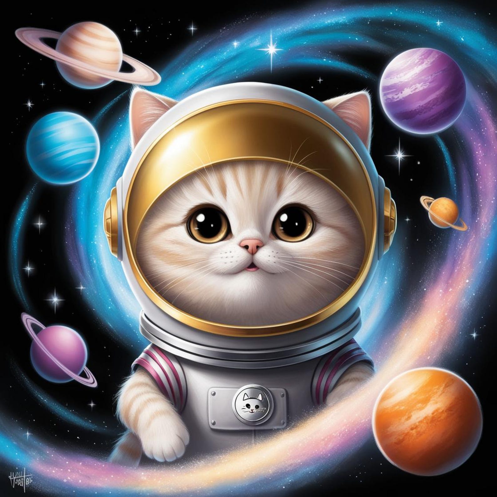 Cute Cat in Space Designs - Etsy