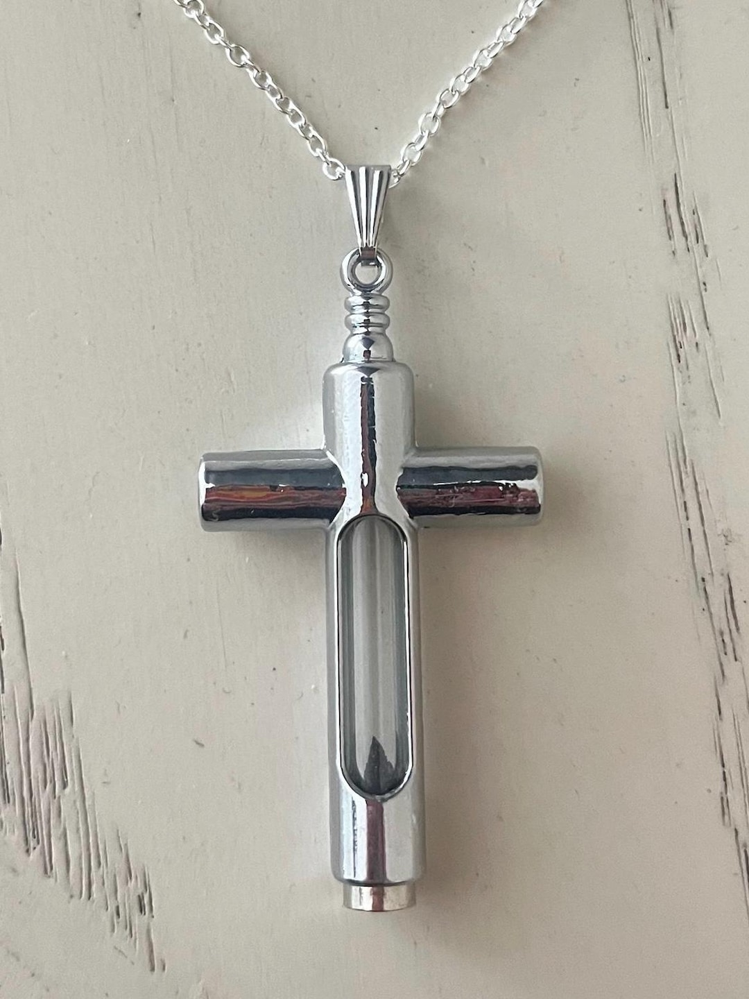 Cross Vial Necklace, Cremation Urn Necklace, Engraving, Urn, Blood ...