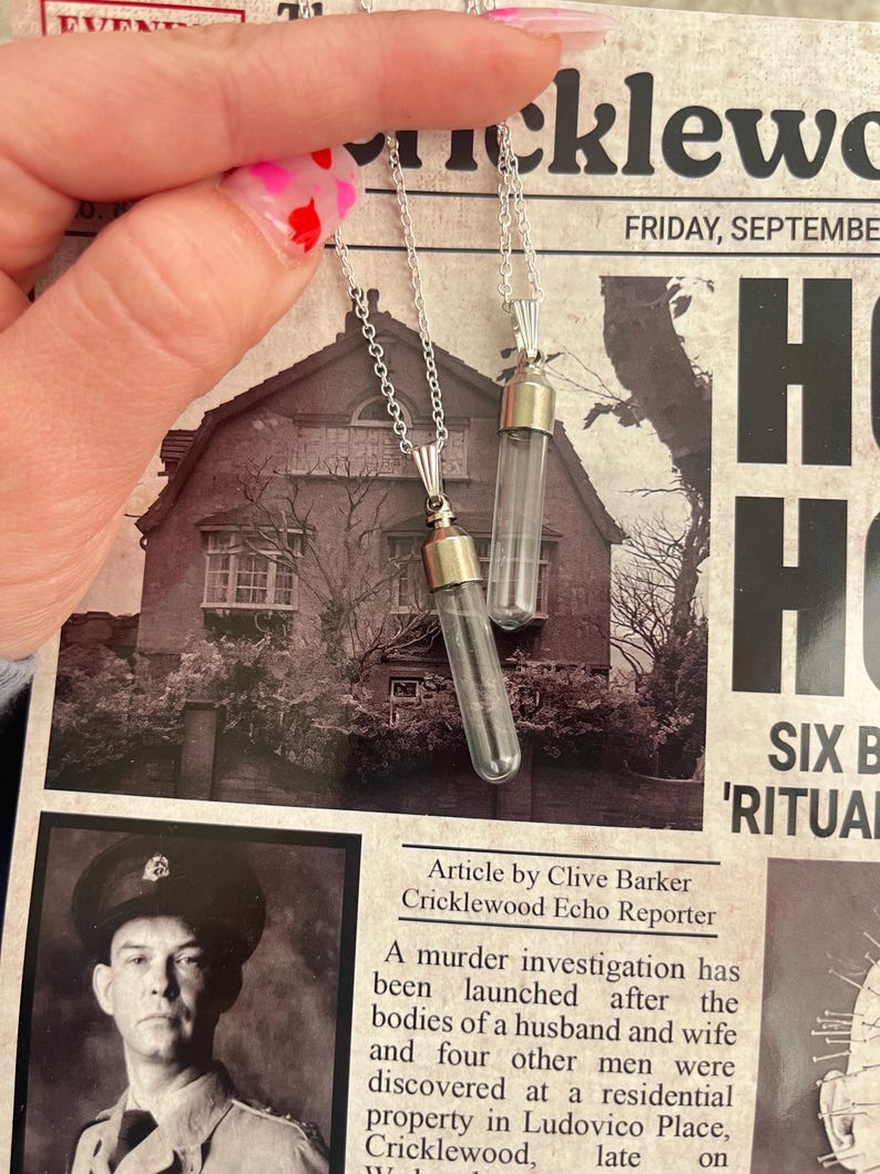 2 Vial Pendant Necklace, Fillable Locket, Blood Ashes, Vial, Urn ...