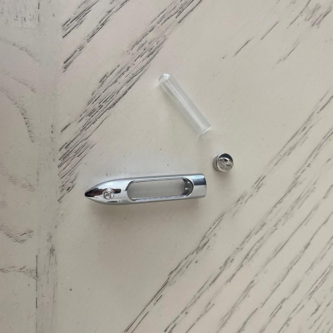 Bullet Vial Pendant Necklace, Fillable Locket, Urn, Perfume, Ashes ...