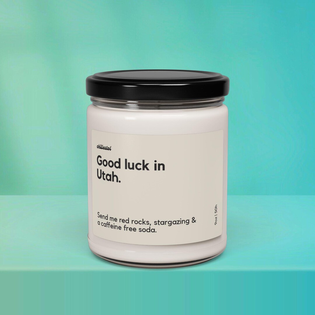 Good Luck in Utah Scented Soy Candle Gift for Best Friend Graduation ...