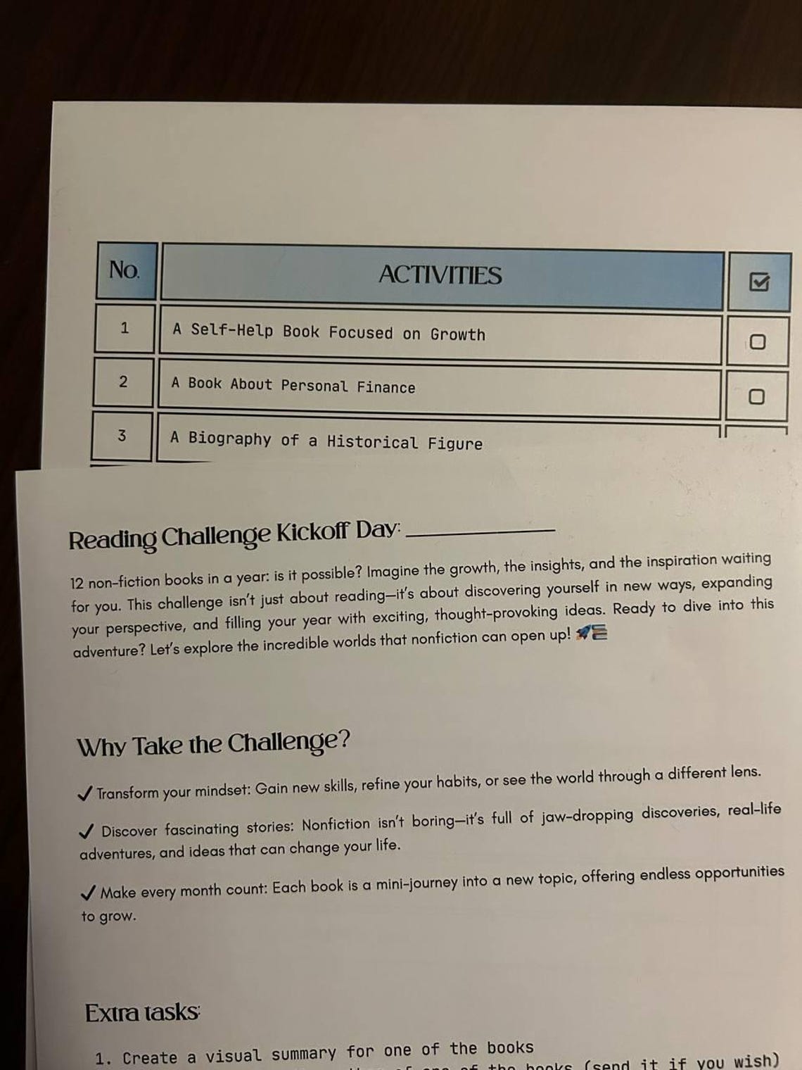 12 Nonfiction Books Reading Challenge + A Handy Printable Template for ...
