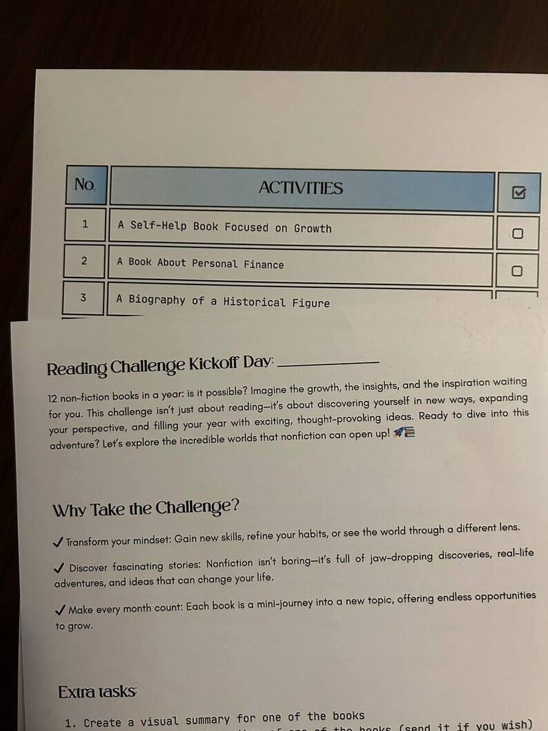12 Nonfiction Books Reading Challenge + A Handy Printable Template for ...