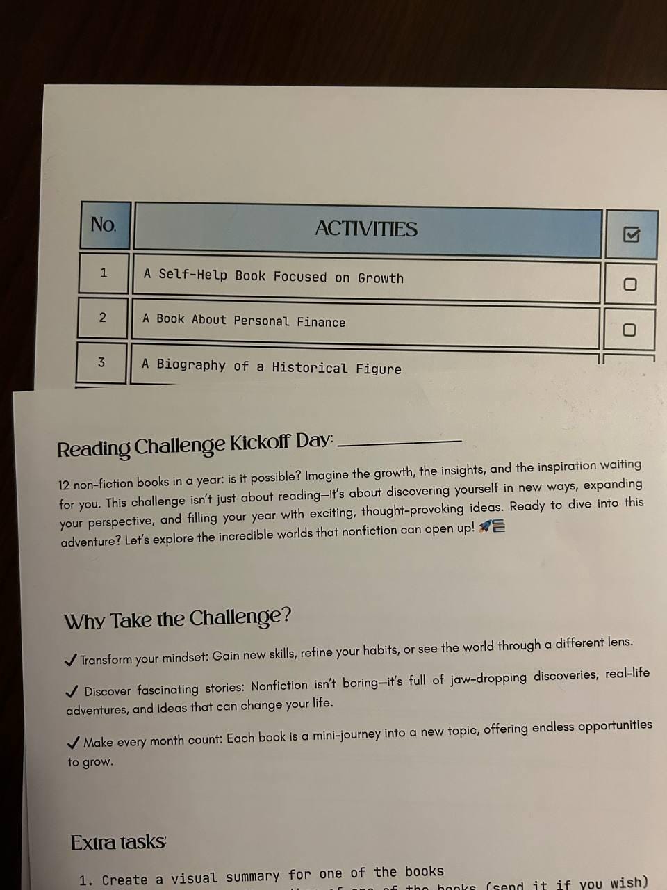 12 Nonfiction Books Reading Challenge + A Handy Printable Template for ...