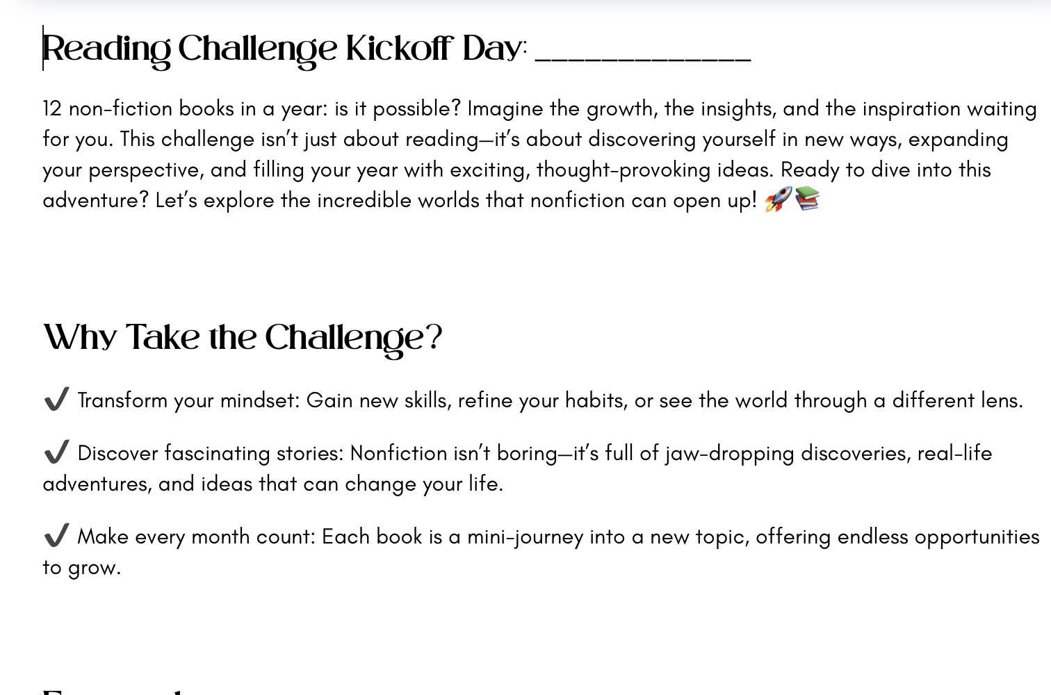 12 Nonfiction Books Reading Challenge + A Handy Printable Template for ...