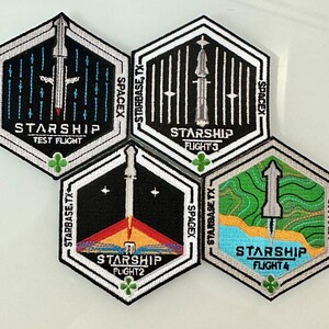 Spacex Starship Missions 1 ,2, 3,4 Mission Patch Combo 4 Pack Patches 3 ...