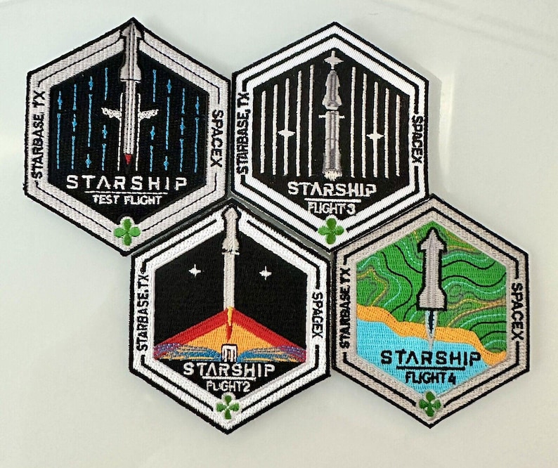 Spacex Starship Missions 1 ,2, 3,4 Mission Patch Combo 4 Pack Patches 3 ...