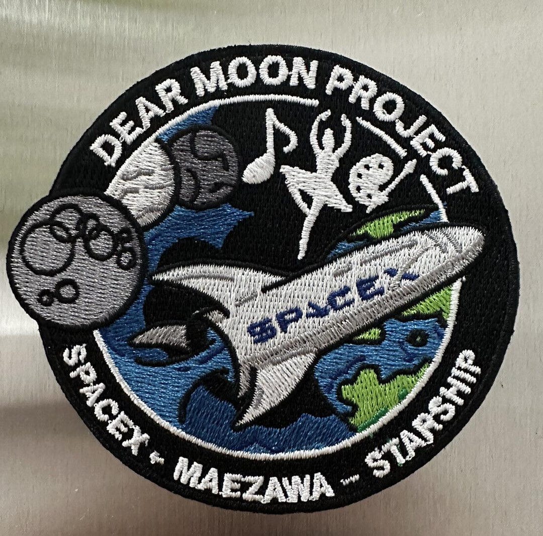 Original Spacex DEAR MOON Mission Patch Starship to the Moon NASA ...