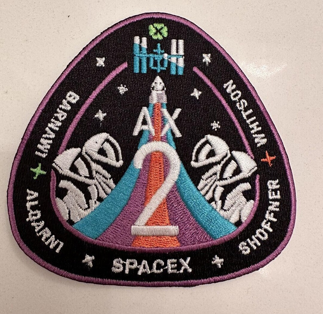 Original Spacex Ax 2 Dragon Mission Patch Nasa Falcon 9 Iss 2023 3.5 ...
