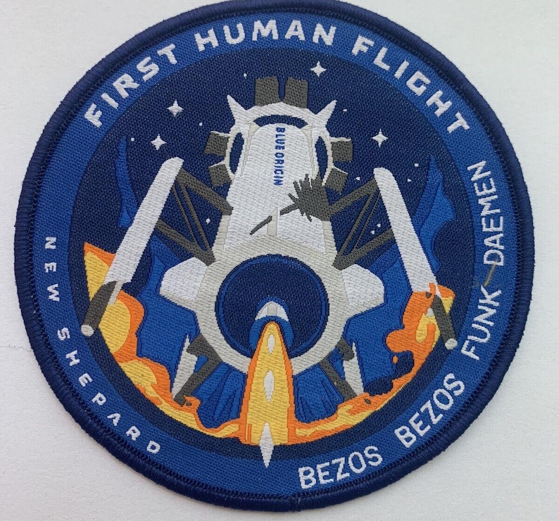 Original Blue Origin First Human Flight Mission Patch Bezos 3.5” - Etsy
