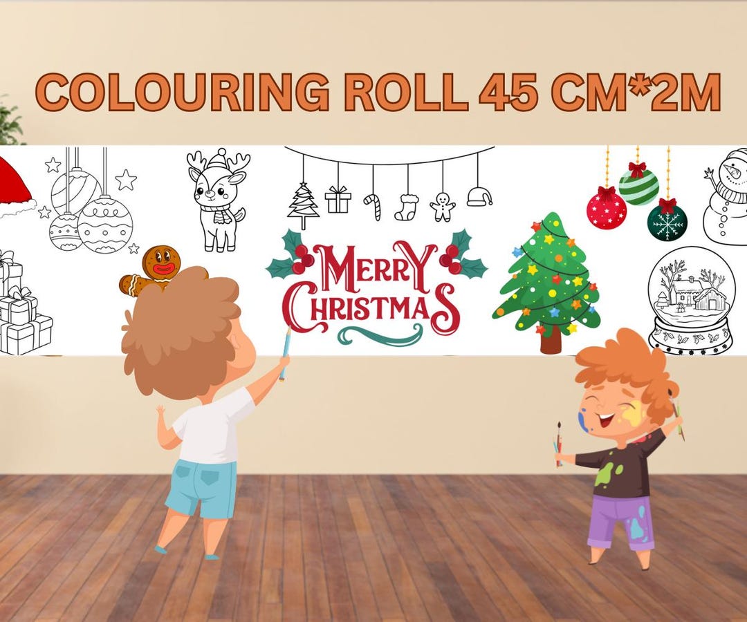 Giant Christmas Coloring Poster PDF, Digital Holiday Colouring Page ...