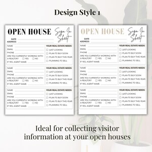 Open House Sign in Sheet, Editable Canva Template, Printable PDF, Open ...