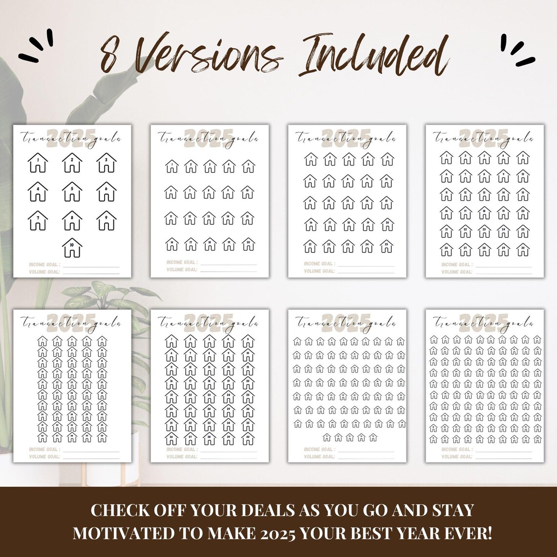 2025 Real Estate Goal Chart, Goal Tracker, Real Estate House Goal Chart ...