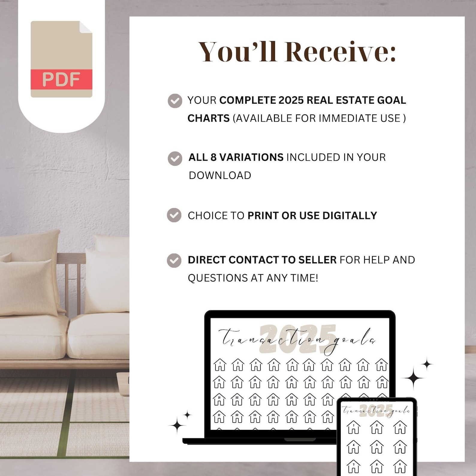 2025 Real Estate Goal Chart, Goal Tracker, Real Estate House Goal Chart ...