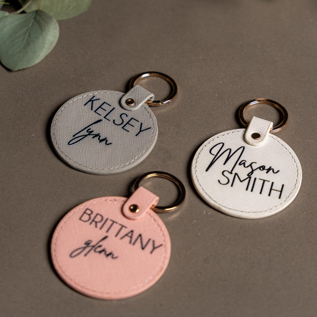 Personalized Bag Charm, Leather Name Tag, Perfect for Diaper Bags ...